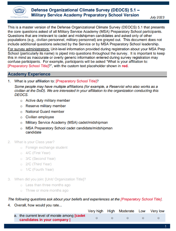 Home | OPA Defense Climate Portal Resource Center