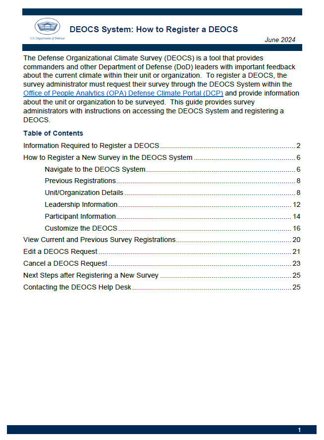 Home | OPA Defense Climate Portal Resource Center